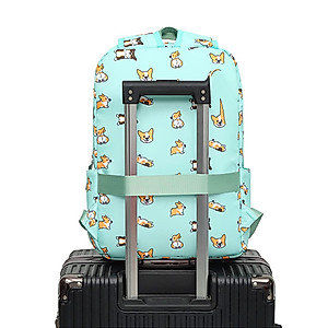 Cute Corgi Dog Backpacks for Girls Boys School Backpack School Bags for Women Men Teens (BLACK)