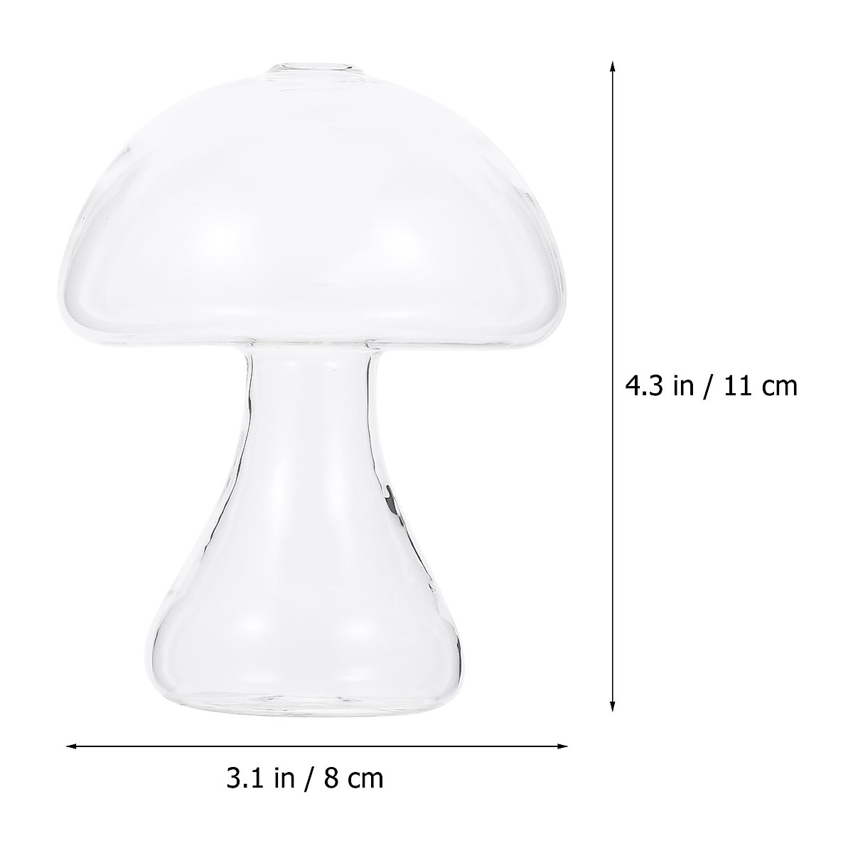 BESPORTBLE 1PC Mushroom Glass Vase Flower Planter Vase Transparent Terrarium Vase Container for Hydroponic Plants Home Dorm Garden Decor (Style2)