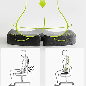 Libiyi Seat Comfort Pro,Libiyi Seat Cushion,Ergonomic Seat Cushion for Hip and Back Pain Office Chair,Breathable Memory Foam Seat Cushion with Lined,for Wheelchairs,Driving Seat Cushions (Coffee)