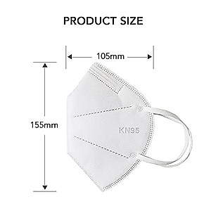 YIDERBO White KN95 Face Mask Pack of 20 Individually Packaged 5-Ply Disposable Face Masks Filter Efficiency≥95% Protection Against PM2.5, Fire Smoke, Dust Cup Dust Mask