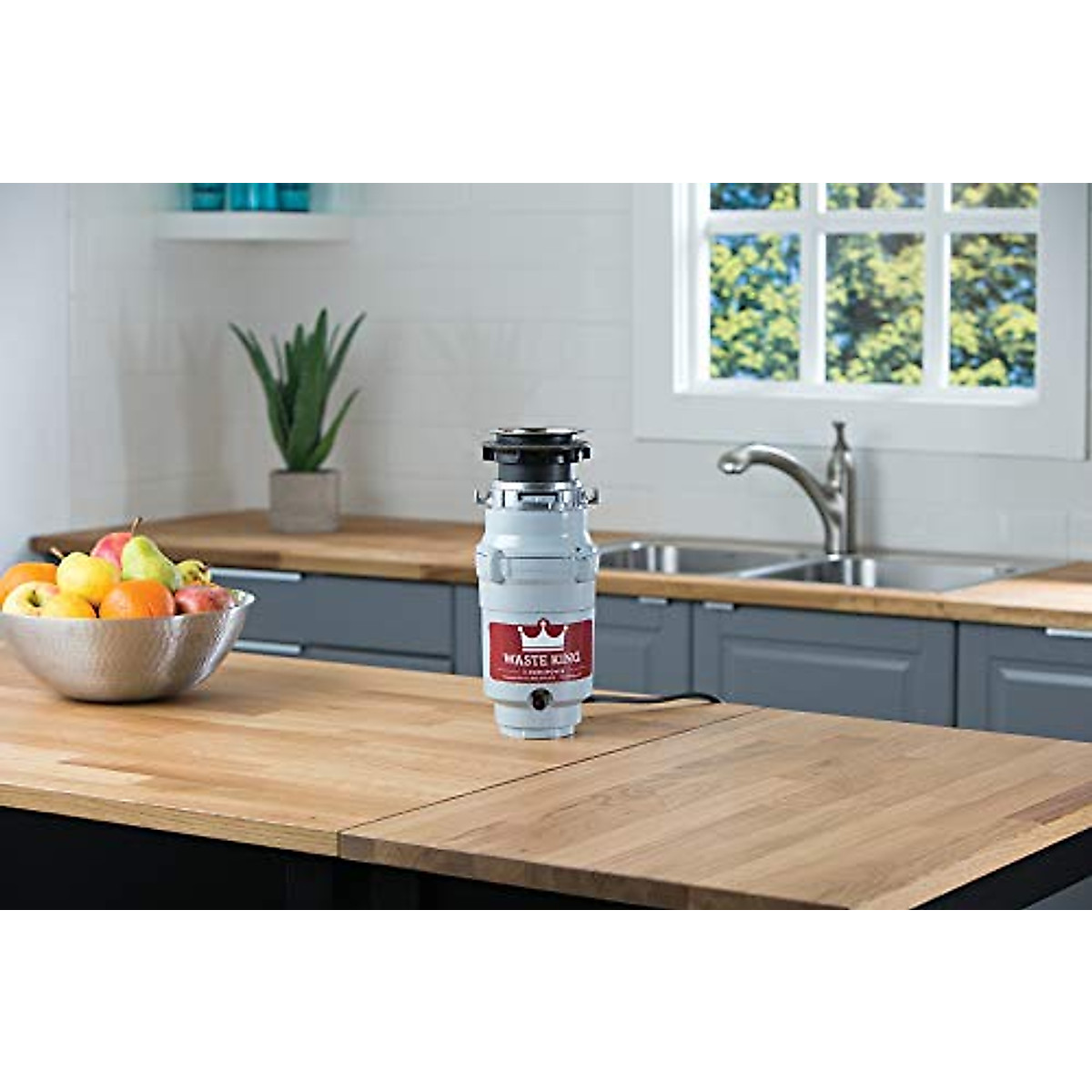 Waste King 1/2 HP Garbage Disposal with Power Cord for Kitchen Sink Food Waste, L-1001