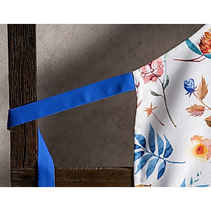 CALICOT Apron 100% Polyester Pack of 1 Adjustable Neck Strap Cloth Apron with Center Pocket & Long Ties for Chef, Women & Men Parties Wedding use, Spicy Summer (27.5"x 31.5")