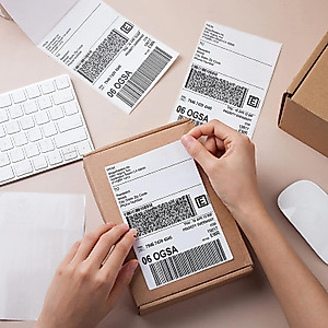 CEPRICO - 4”x 6” Direct Thermal Shipping Labels - 4 Rolls (Per Roll 220 Labels) - Waterproof Perforated Self Adhesive Printable Stickers for UPS DHL FedEx USPS - Compatible w/Zebra & Thermal Printers