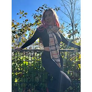 Classic Cashmere Feel Winter Scarf Super Soft Collection (CAMEL PLAID)