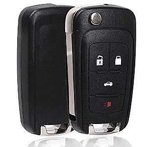 NPAUTO Key Fob Replacement for Chevy Camaro Impala Cruze Equinox Malibu Sonic 2010-2017 | GMC Terrain | Buick Lacrosse Regal Verano Encore Keyless Entry Remote Flip Key Fobs (OHT01060512, 4 Buttons)