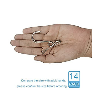 304 Stainless Steel Short Tail Hanger Clip with Hook, Durable Hanging Clips，Heavy Duty Multifunctional Hangers Use for Display Storage Items (12)