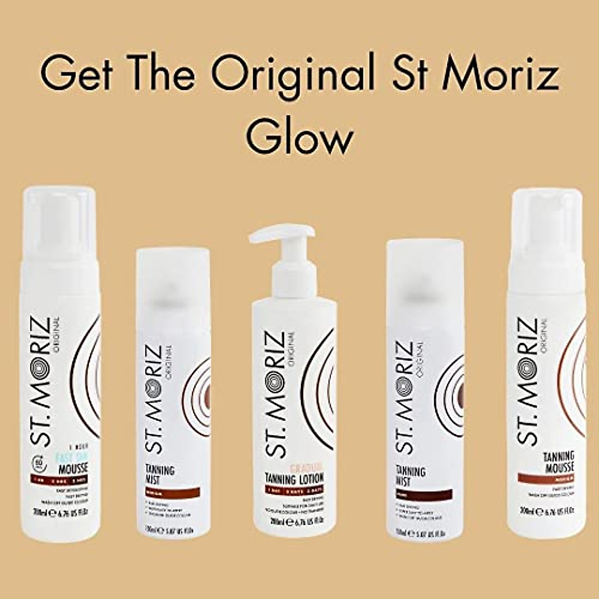 St Moriz Original 1 Hour Fast Tan Mousse | Fast Drying Vegan Express Fake Tan | 1 Hour for Light Glow, 2 Hours for Medium Glow, 3 Hours for Dark Glow | 200ml