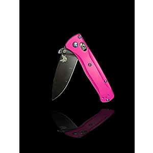 Hot Pink, Smooth, Billet Aluminum, Full Size Bugout, Gift for dad, Everyday Carry Knife Scales