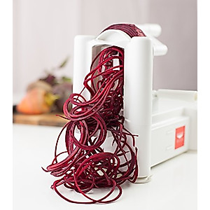 Paderno World Cuisine 6-Blade Vegetable Slicer / Spiralizer, Counter-Mounted and includes 6 Different Stainless Steel Blades