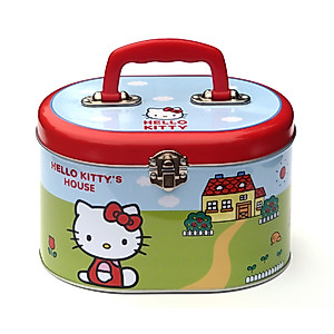 Hello Kitty House Oval Tin Train Case/Sewing Box