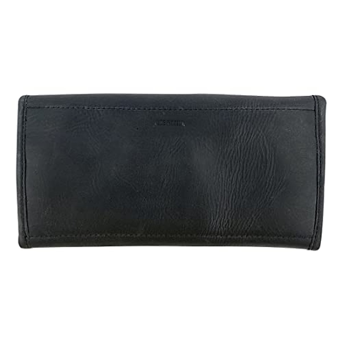Hide & Drink, Snap Clutch Wallet Handmade from Full Grain Leather - Stylish Organizer with Button Closure and Zipper Coin Pocket - Convenient Storage for Personal Items, Valuables (Charcoal Black)