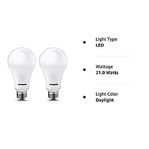 Super Bright Light Bulb 150 Watt Equivalent A21 LED Light Bulb, Daylight 5000K, E26 Base, 2600 High Lumens LED Bulb, Non-Dimmable, UL Listed, 2 Pack