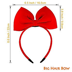 Hoshin Bow Headbands Headdress for Women and Girls, Perfect Hair Accessories for Kikis Delivery Service Cosplay (Red)