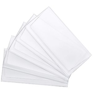 Set of 5 Heavy Duty Vinyl Checkbook Protector/Divider Trifold Wallet Inserts Made in USA