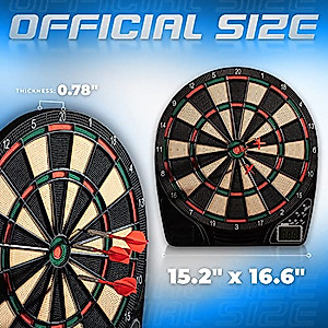 Franklin Sports Electronic Dart Board Sets - Soft Tip Electric Dartboard With Digital Scoreboard - (6) Darts Included, 15"