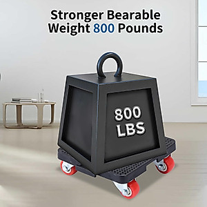 WEPUMP Furniture Movers Dolly Furniture Movers with Wheels, 5 Wheels Small Flat Dolly, 800 Lbs Capacity, Black