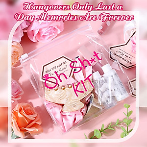 20 Pack Bachelorette Hangover Recovery Bags Bachelorette Survival Makeup Bag with Zipper Small Clear Plastic Hangover Bags for Wedding Bridal Gift Bachelorette Decorations (5.91 x 6.1 x 1.77 Inch)