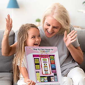 ZazzyKid Magnetic Calendar & Weather Chart for Kids - Preschool Daily Calendar Learning for Days of the Week, Months, Weather & Season Pink