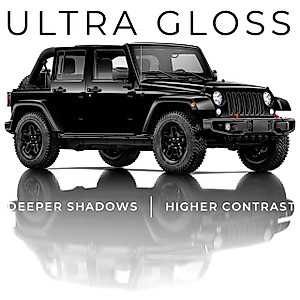 VViViD+ Ultra Gloss Premium Vinyl Car Wrap Film (1ft x 5ft, Gloss Piano Black)