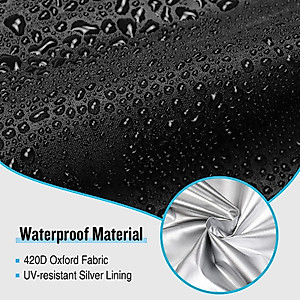 Kingling Cooler Cart Cover Fits 65-80 Quqrt Cooler Cart, Waterproof Patio Party Rolling Ice Chest with Wheels Outdoor Cooler Cart Cover Black - 32''L x18''W x32''H