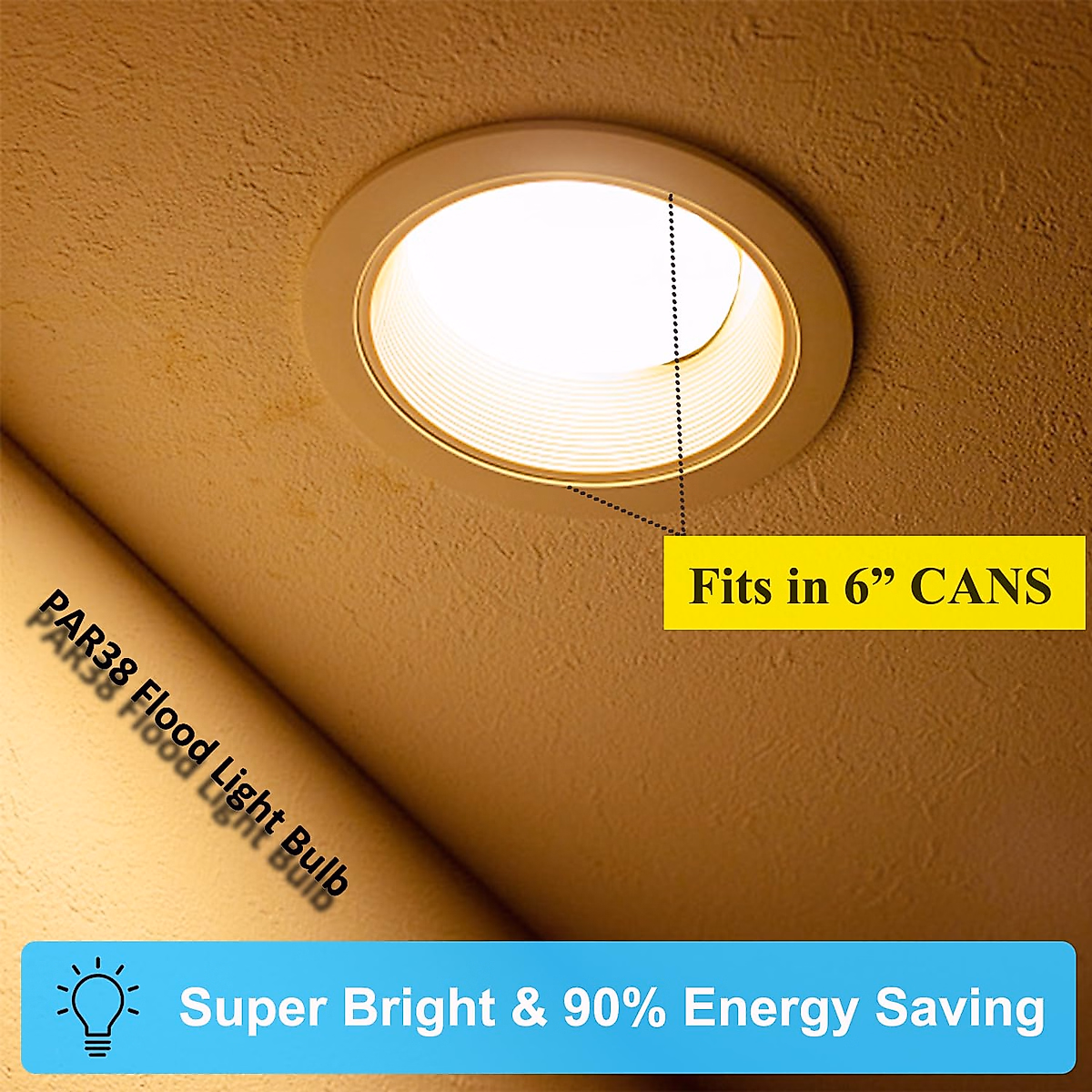 Youtime Par38 Flood Light Bulbs Outdoor/Indoor,15W(150W Equivalent) LED Bulb Waterproof Spot Light Bulb, Dimmable led Flood Light,3000k Soft White, E26 Base, UL Listed, 2Pack