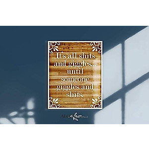 Rustic Farmhouse Bathroom Decor for the Wall - Funny Country Home Art Sign - Modern Farm House Bath Picture - Cabin Restroom Accent - Bathroom Art - Quote Wall Decor - 8x10 UNFRAMED (It's All Giggles)