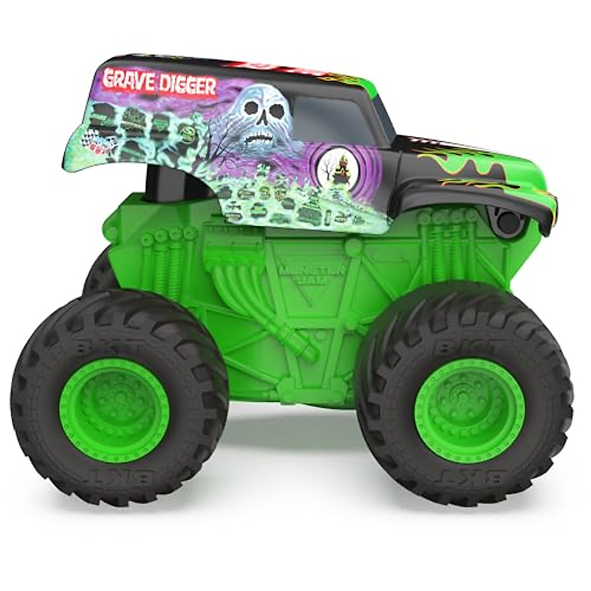 Monster Jam, 2-Pack Official Grave Digger and El Toro Loco Clip & Flip Monster Trucks, 1:43 Scale Kids Toys for Boys