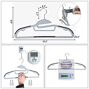 SONGMICS 50-Pack Hangers and Coat Hangers Bundle, Non-Slip Hangers for Closet Organization, S-Shaped Opening, for Shirts, Suits, Pants, 360° Swivel Hook, Light and Dark Gray UCRP20G50 and UCRP41G-50