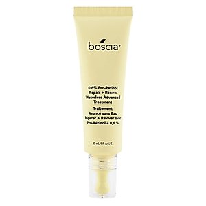 boscia 0.6% Pro-Retinol Repair + Renew Waterless Advanced Treatment - Vegan, Cruelty-Free, Natural Skin Care - For Fine Lines & Wrinkles - 1 fl oz