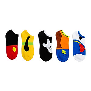 Disney Mickey Mouse Women's 5 Pack No Show Socks