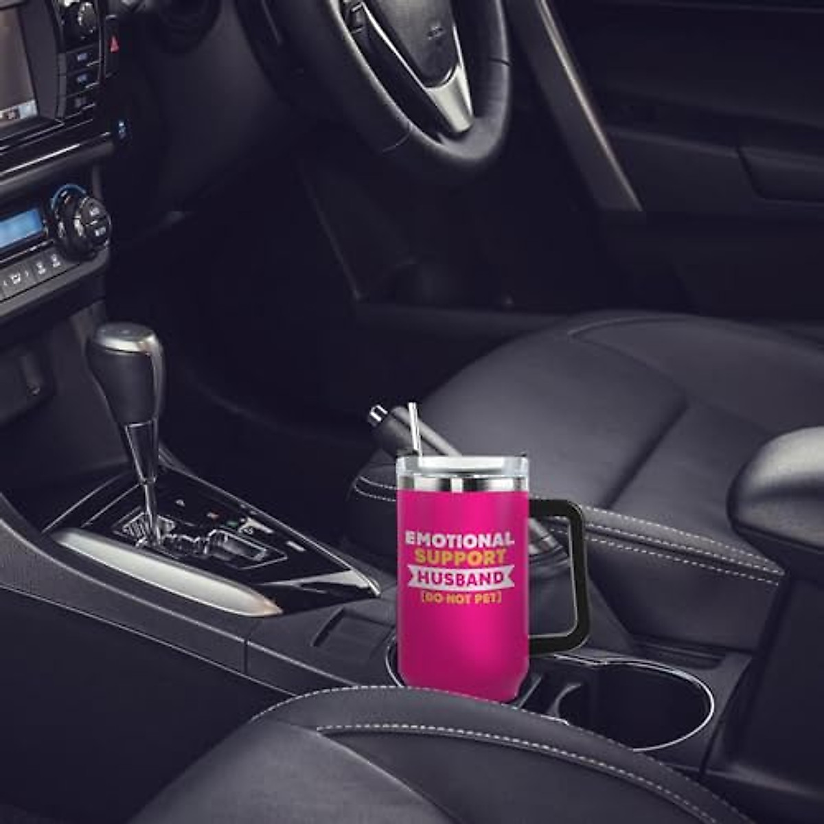 liabiliies Emotional Support Husband Do Not Pet Tumbler 40 oz Tumblers with Handle and Straw Insulated Tumblers Stainless Steel Tumbler Funny Gifts for Men