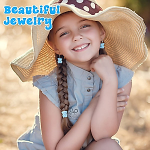 Aoriher 24 Pcs Miniature Flocked Plush Mini Bears Stuffed Bear Decorations for Birthday Baby Shower Cake Wedding Decorations Party Favor Supplies Bag Charm DIY (White, Pink, Purple, Blue)