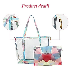 MICOM Clear Purse PVC Transparent Bag Work Handbags for Women Girls (Pink)