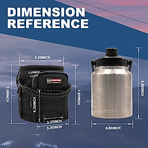 NATURE PIONEOR Insulated Water Bottle Holder with Shoulder Strap for Half Gallon 64OZ Sports Water Jugs Bottles, Carrier/Pouch Sleeve for Outdoor Camping, Hiking,Gym,Fit YETl