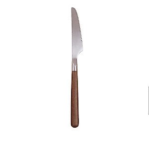 BILKAR Solid Wood Walnut Handle Stainless Steel Steak Knife and Fork Western Food Knife and Fork Dessert Cutlery Set