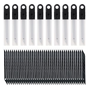 MANUFORE 100PCS 9mm Snap-off Replacement Blades 30 Degree SK5 Black Blades for 9mm Universal Art Knife for Wallpaper, Paper, Eyebrow Pencil, Crafts