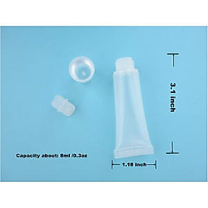 12Pcs 8ml Clear Empty Tubes Refillable Containers for DIY Lip Gloss Balm & Travel Toiletries
