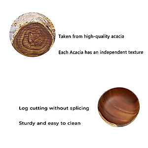 Acacia Wooden Salad Bowls 9.5 inches , Fruit Salad Vegetables Bowls, Wooden Serving Bowl (Single Bowl)