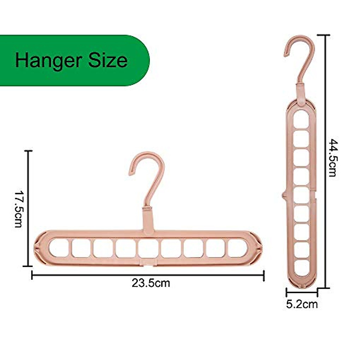 Linseray Magic Clothes Hangers, 10 Pack Wardrobe Hangers Multi Functional Closet Hangers Rotate Anti-Skid Folding Hanger for Dormitory, Bedroom, Bathroom
