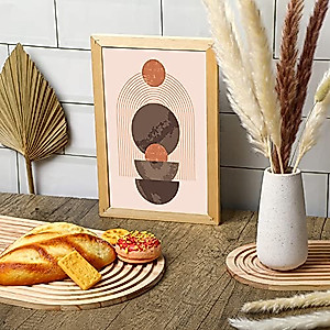 2 Pcs Decorative Wood Cutting Board Wooden Board Rainbow Shaped Wood Serving Board Boho Cutting Board Decor Serving Trays for Home Kitchen Decoration (11.81 x 9.84 Inch, 5.91 x 5.91 Inch, Pine)