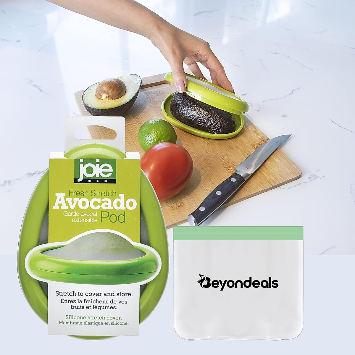 Avocado Pod, Flexible Bpa-Free Silicone, Keeps Avocado Fresh, Reusable Food Storage Bag, Fresh Stretch Pod -Size Stretch Design, Dishwasher Safe, Green, [Pack Of 3]