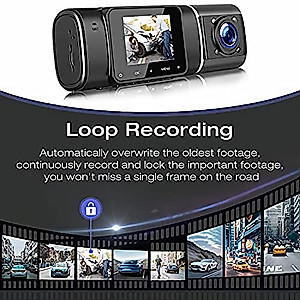 TOGURDCAM Dual Dash Cam Front and Inside, CE41A Car Camera 1920x1080@30fps for Taxi, Interior Driver Facing w/IR Night Vision, Cabin 2 Way Security Parking Monitor Cameras, 1.5-inch display