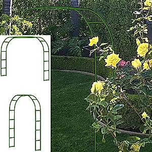 Tytroy Reconfigurable & Easy-to-Assemble Metal Outdoor & Indoor 7'6" Garden or Wedding Arch Arbor for Wedding Bridal Party Elegant Decorations & Garden Climbing Plants Vines (Green 1PC)