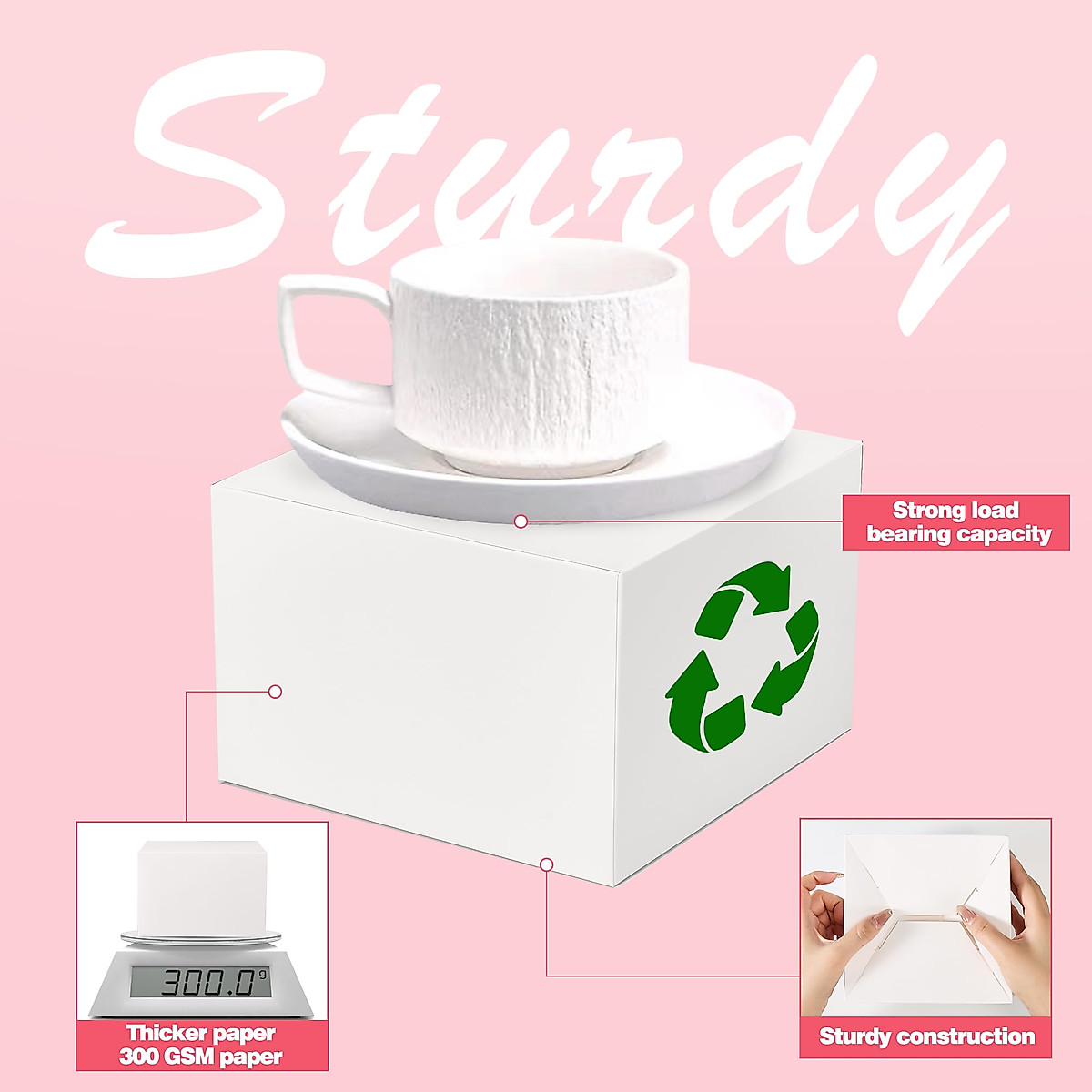 MESHA 100PC White Gift Boxes with Lids for Presents 6x6x4 Inch,Sturdy Bridesmaid Proposal Small Gift Box,Recyclable Paper Party Favor Gift Boxes Bulk for Wedding,Graduation,Birthday