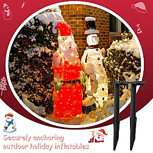 Inflatable Stakes and Tethers, Plastic Stake, Tether with Hook Inflatable Spikes Replacement Yard Halloween Christmas Holiday Inflatable Decoration Accessories for Garden Home Lawn (24 Pieces)