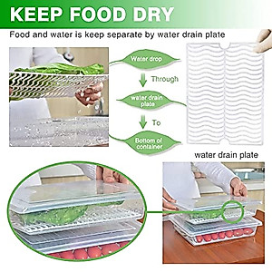 SILIVO 6 Pack Produce Saver Refrigerator Organizer Bins for Fruits and Vegetables- 3 Pack 1.5L + 3 Pack 2.5L
