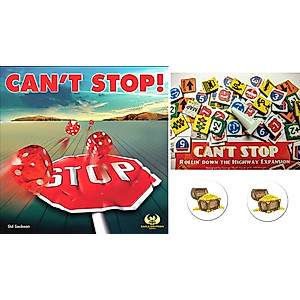 AMA Can't Stop Board Game Bundle of Base Game and The Expansion Plus Two Treasure Chest Buttons
