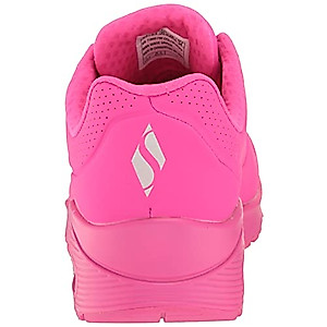 Skechers womens Skecher Street Women's Uno - Night Shades Sneaker, Pink Hot Pink Durabuck Htpk, 9 US