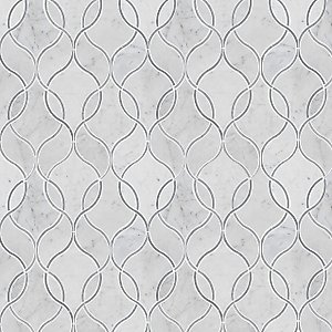 MSI AMZ-MD-00239 Carrara White Ellipsis 8.66 in. x 11.63 in. Geometric Polished Marble Mesh-Mounted Mosaic Wall Bathroom, Floor, Kitchen Backsplash and Countertop Tile Gray, 3 Square Feet
