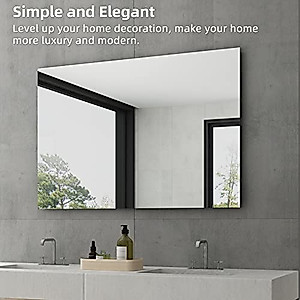Mirrorons Frameless Mirror, Wall Mirror 47" x 30", Modern Rectangle Bathroom Mirrors for Wall with Polished Edge, Hangs Horizontally or Vertically. Entryways, Bathroom.